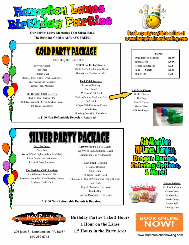 Birthday Party Ideas | Birthday Party Packages | Hampton Lanes ...